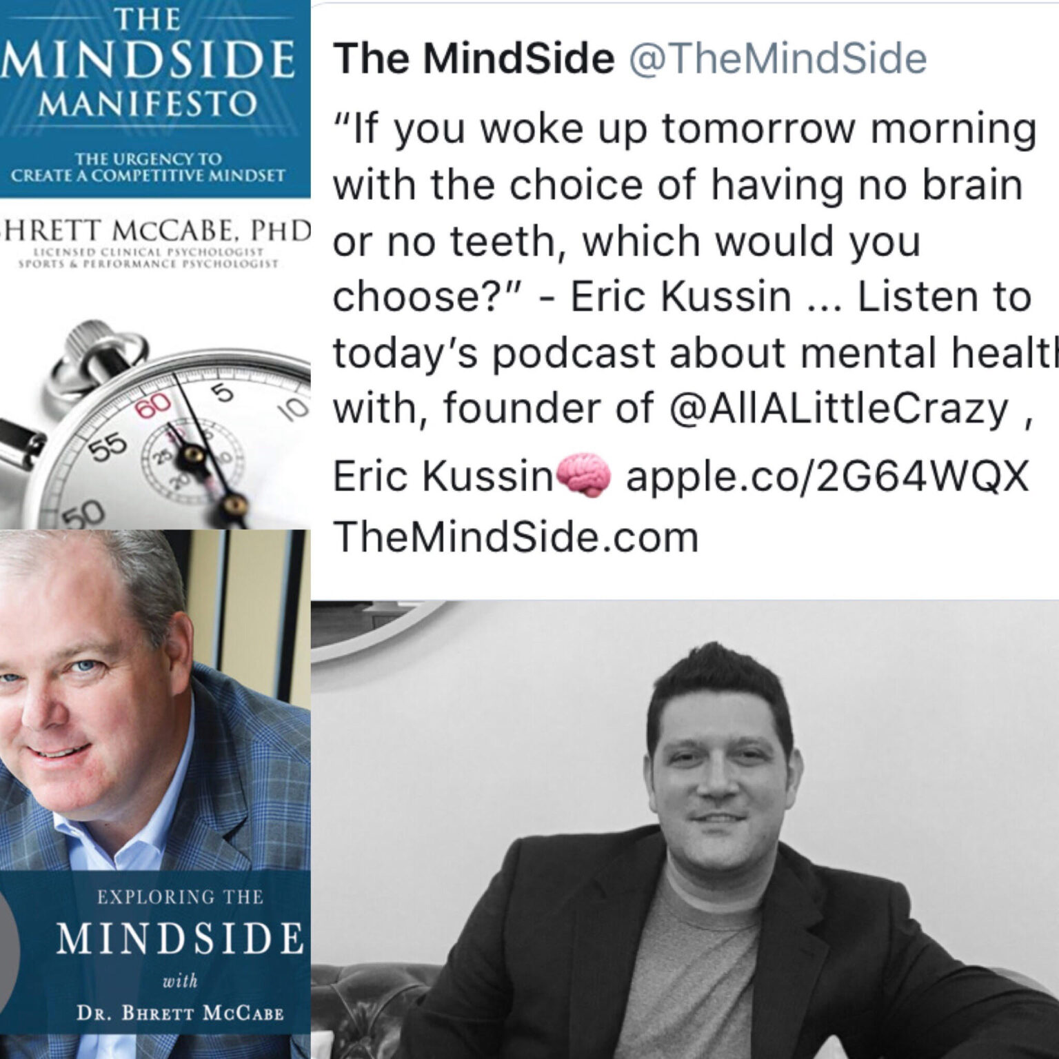 Eric With Dr. Bhrett McCabe On The MindSide Podcast | Same Here Global